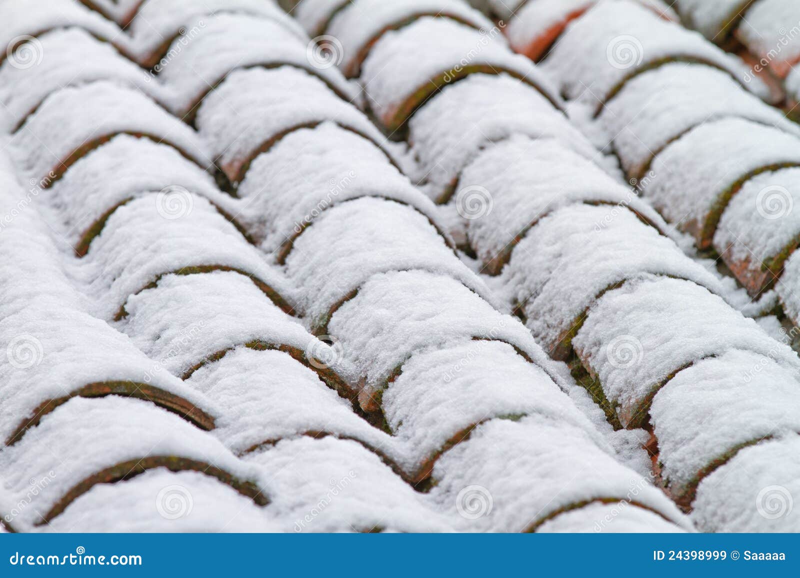 Tile roof with snow stock image. Image of repeated, covered - 24398999