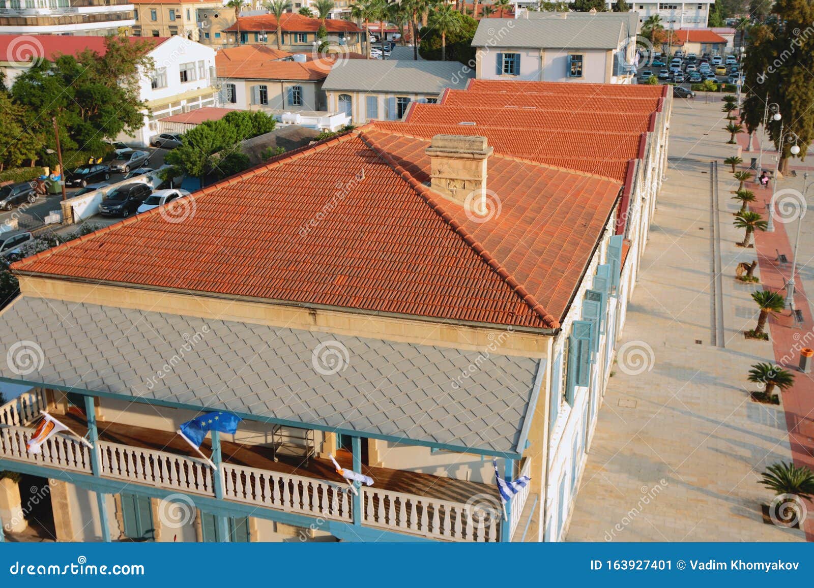 Tile Roofs of Ancient Buildings. Larnaca, Cyprus Stock Image - Image of ...