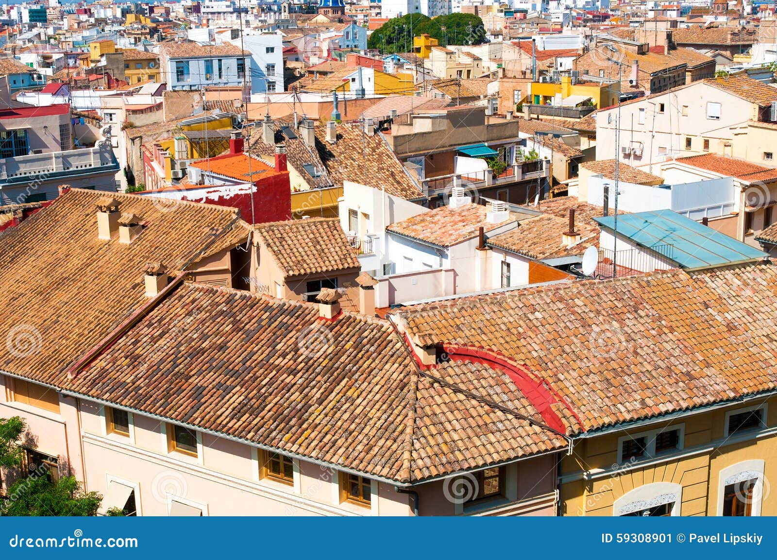 Tile roofs stock image. Image of building, view, tourism - 59308901