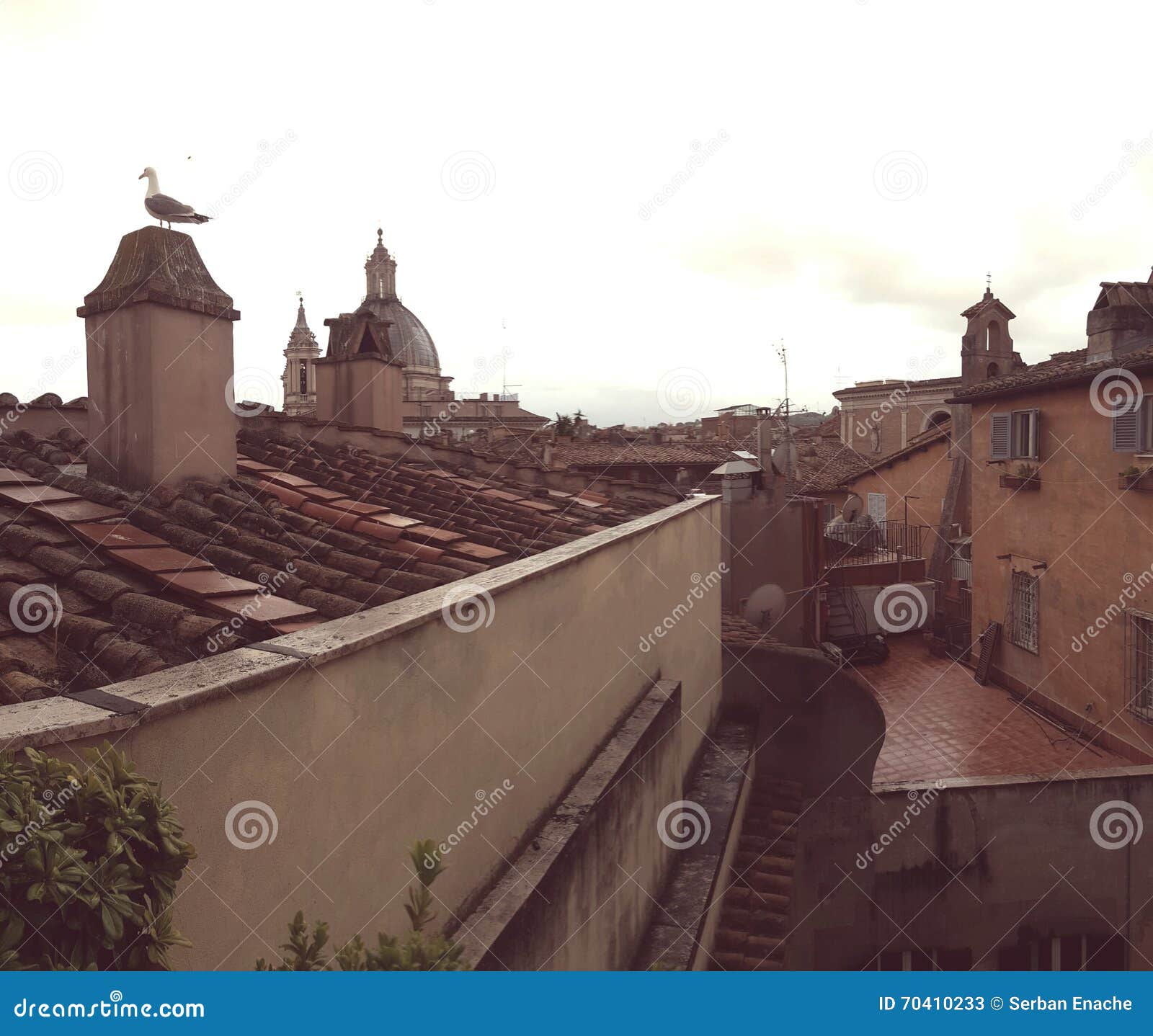Tile Rooftops of Rome, Italy Stock Image - Image of tile, cloudy: 70410233