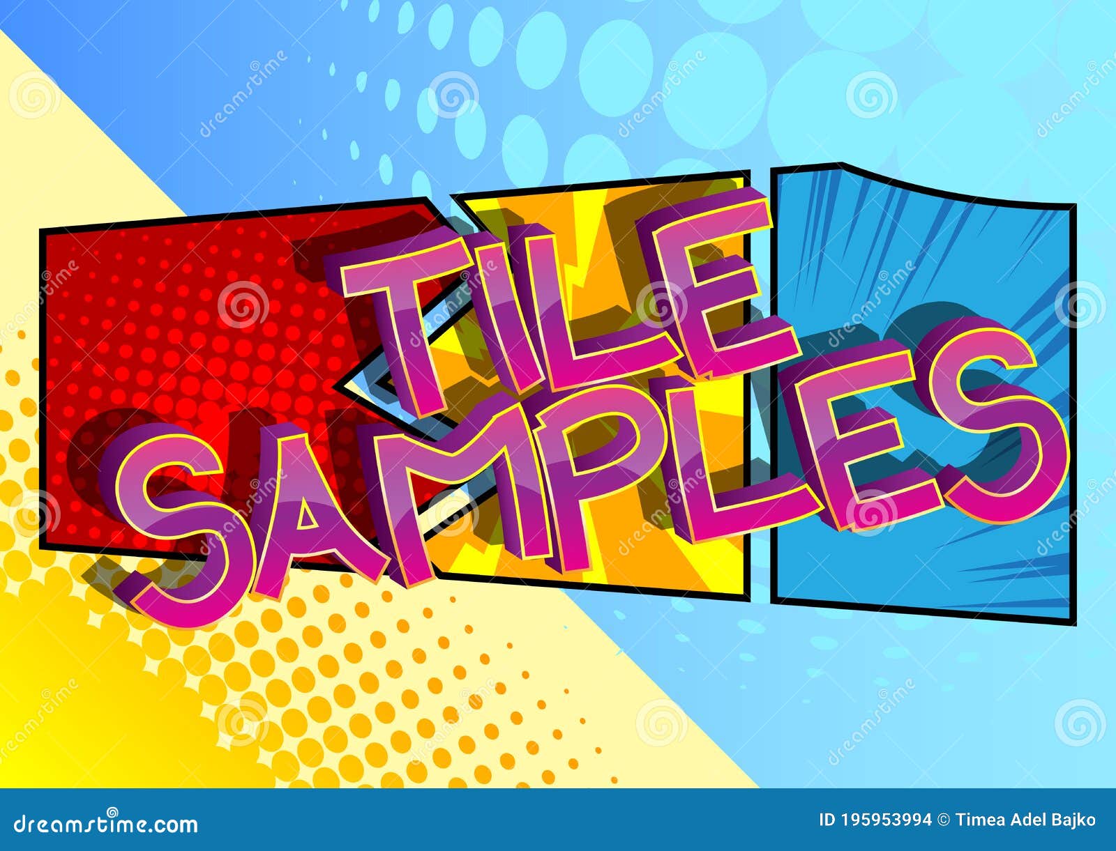 Tile Samples Comic Book Style Cartoon Words. Stock Vector ...