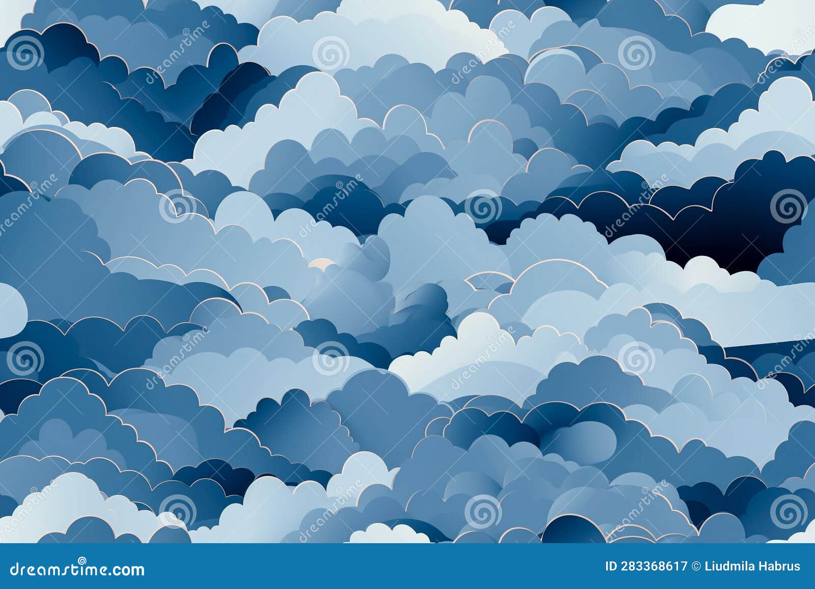 Tile. Seamless Pattern of Clouds in the Sky Stock Illustration ...