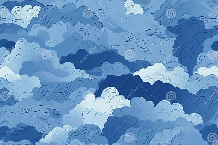 Tile. Seamless Pattern of Clouds in the Sky Stock Illustration ...