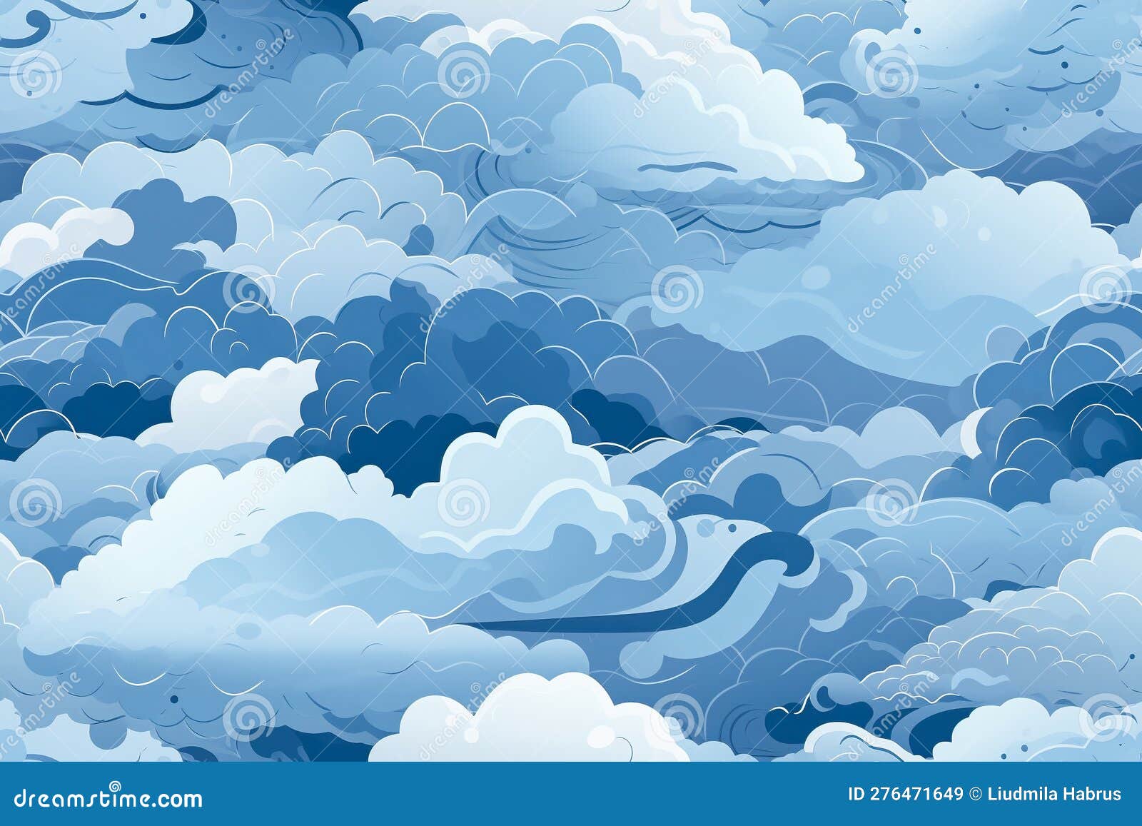 Tile. Seamless Pattern of Clouds in the Sky Stock Image - Image of ...