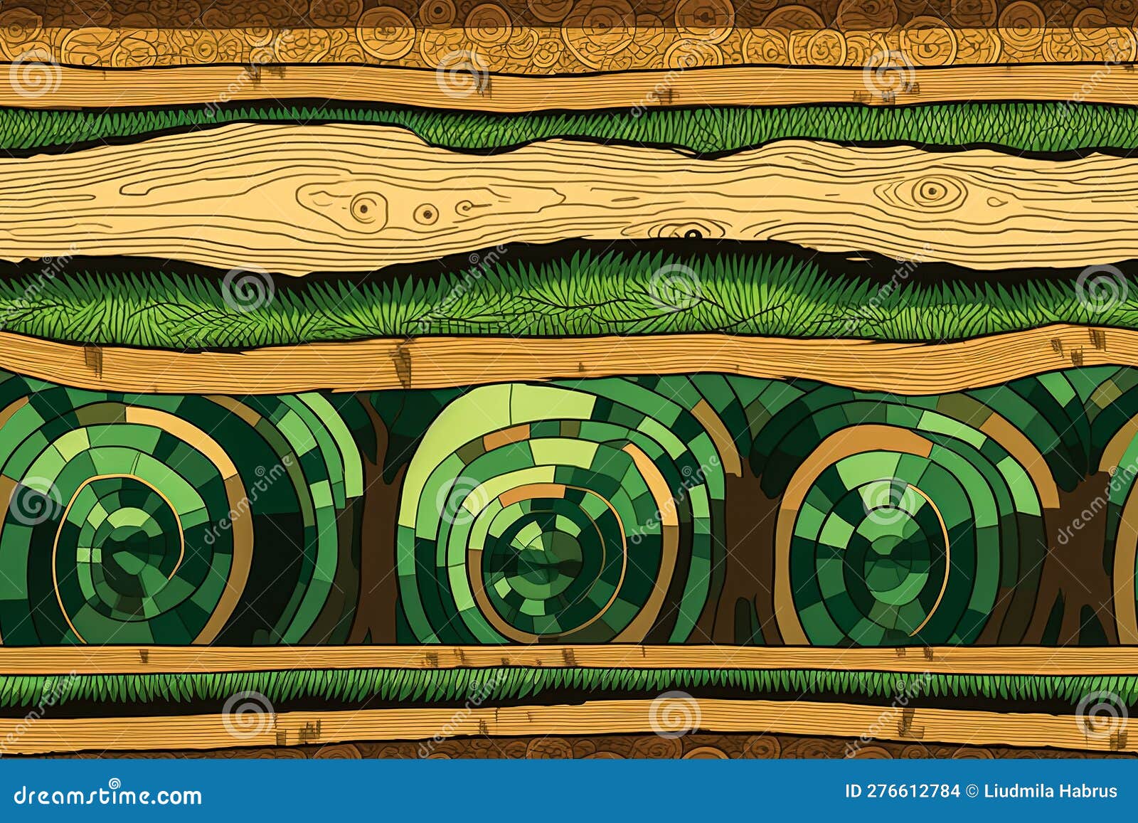 Tile. Seamless Pattern with Cut Tree Trunk. Wood Texture Stock ...