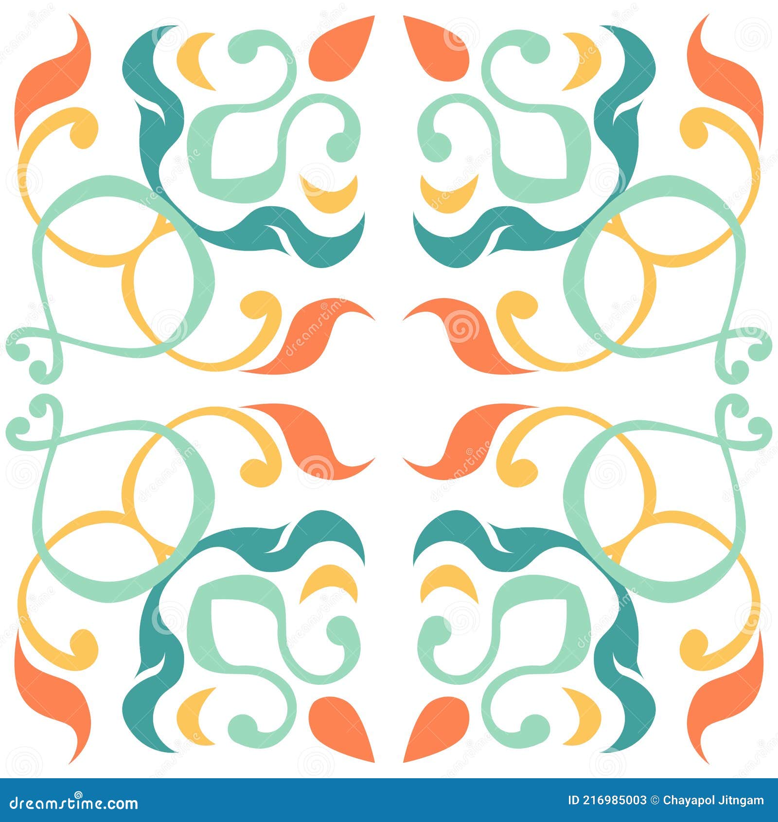 Tile Seamless Pattern Design. Stock Vector - Illustration of abstract ...