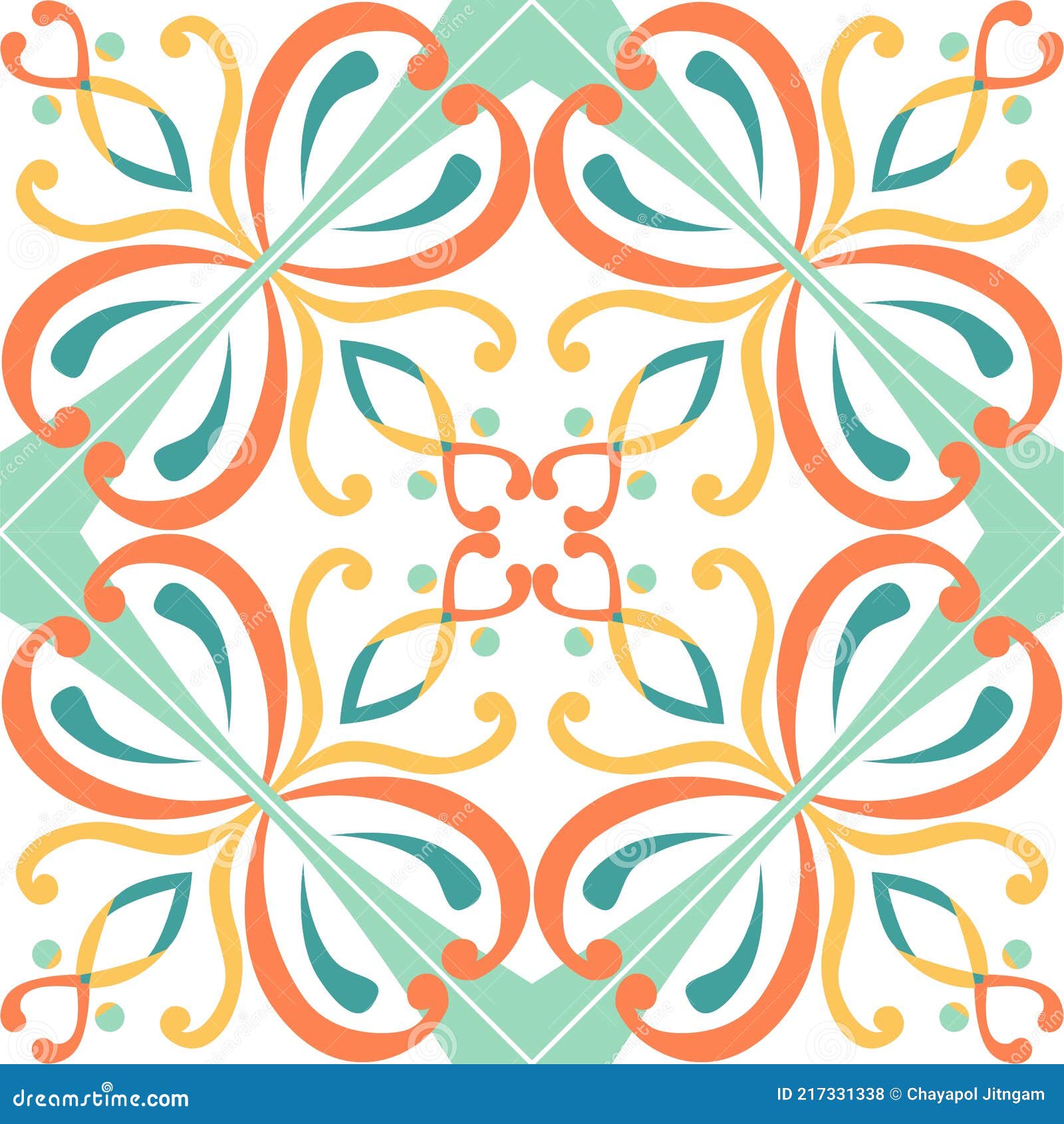 Tile Seamless Pattern Design. Stock Vector - Illustration of granada ...