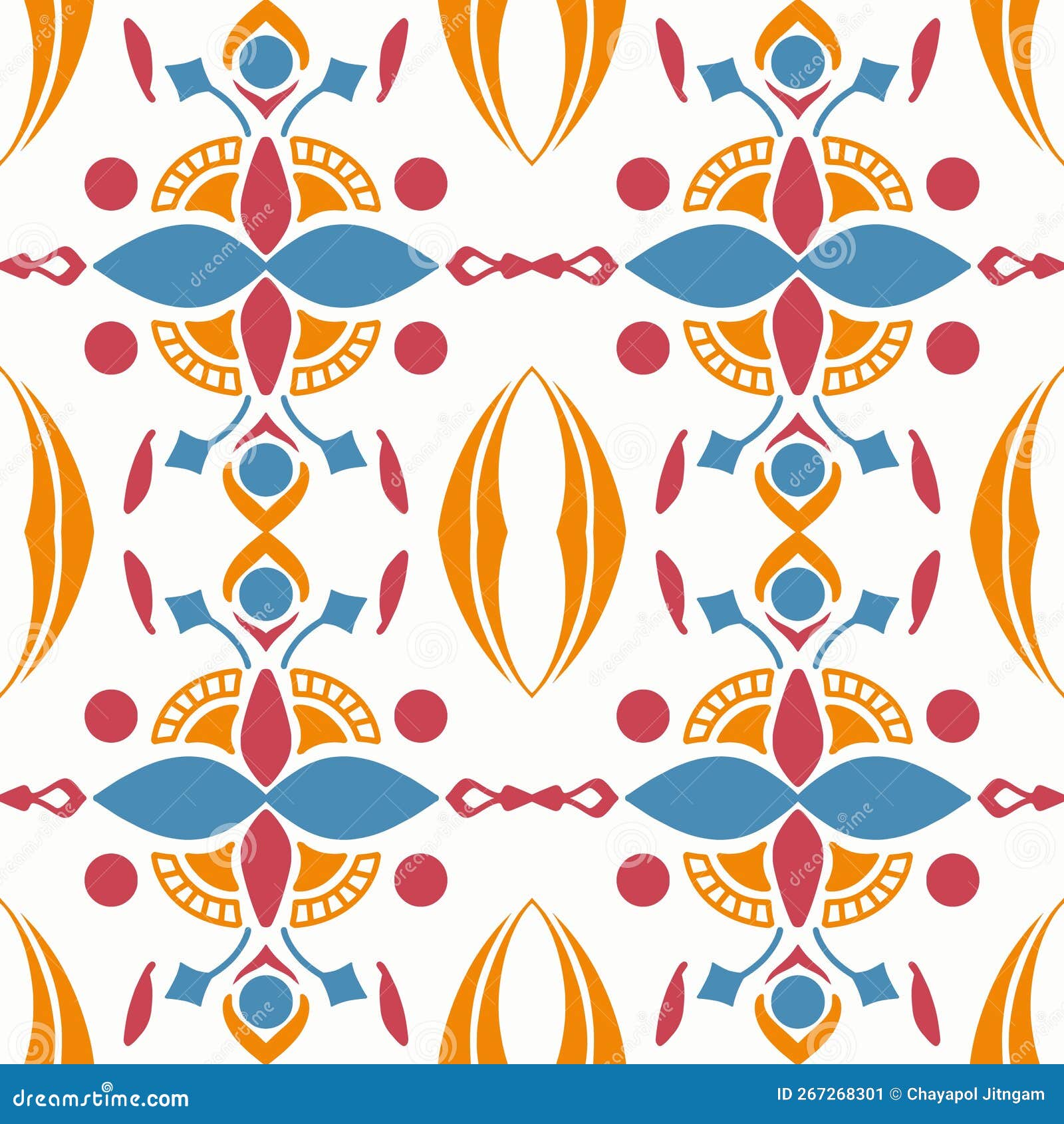 Tile Seamless Pattern Design. with Colourful Motifs Stock Vector ...