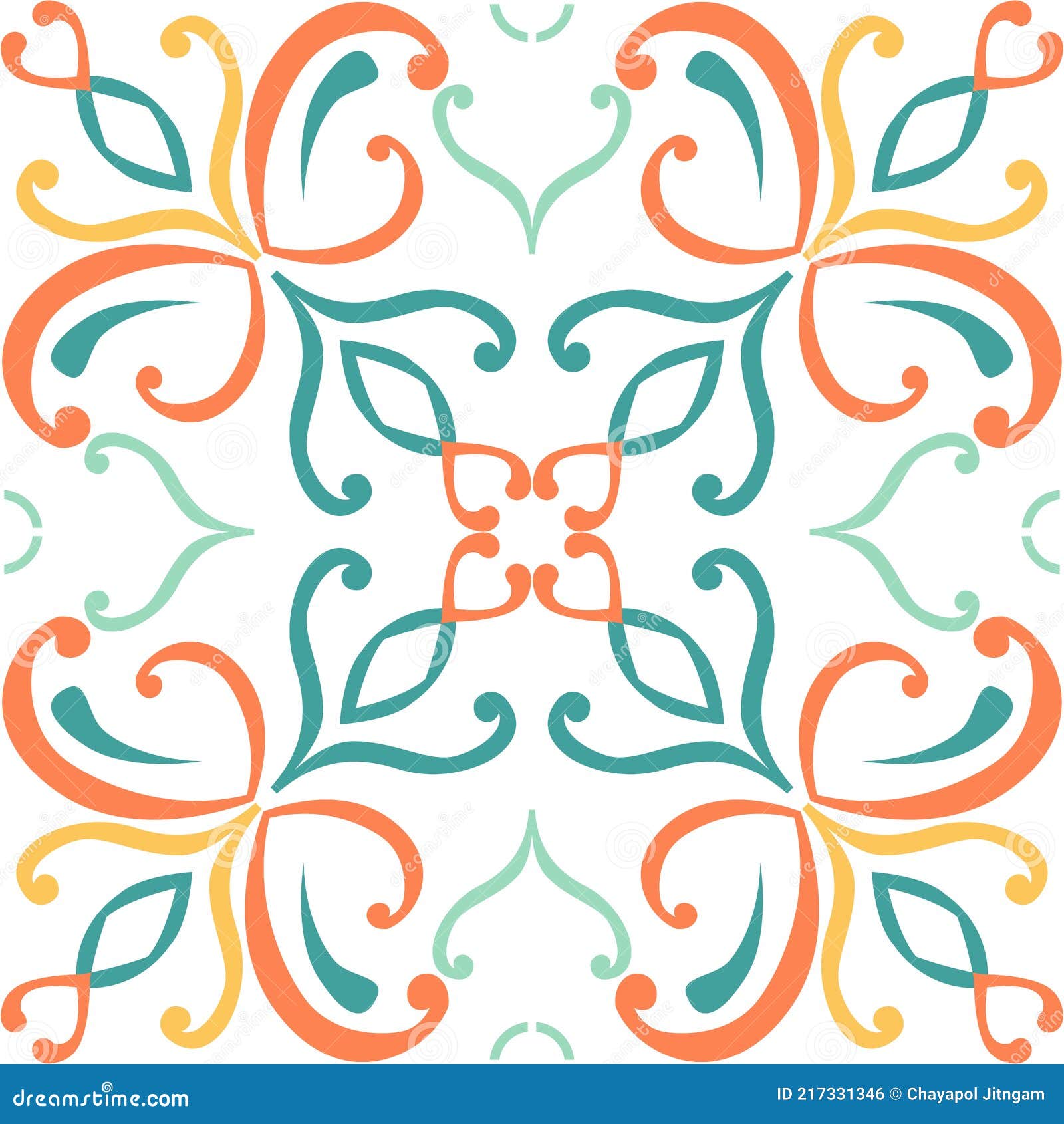 Tile Seamless Pattern Design. Stock Vector - Illustration of detail ...