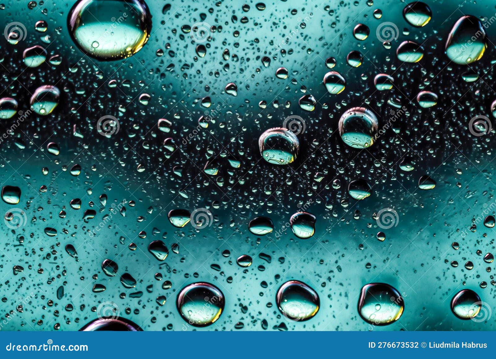 Tile. Seamless Pattern. Drops of Water on a Glass Surface. Shallow ...