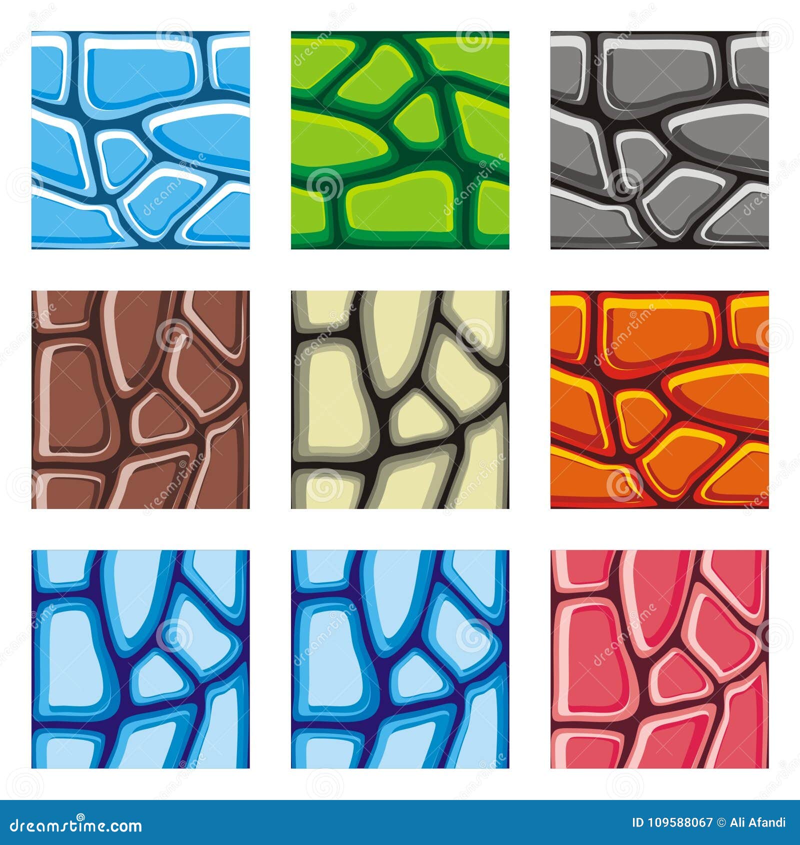 Tile Set Platform for Game 7 Stock Vector - Illustration of rocks ...