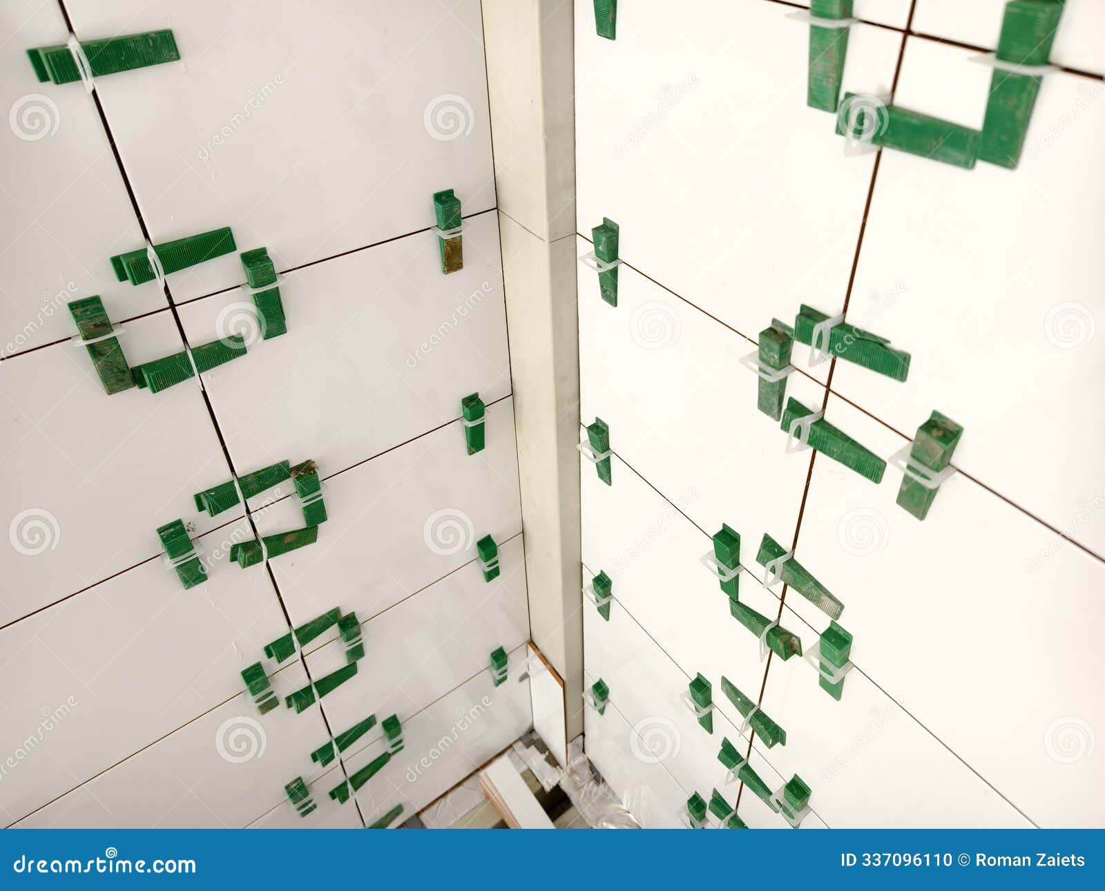 Tile in a Small Space Measuring and Marking a Tile. Stock Photo - Image ...