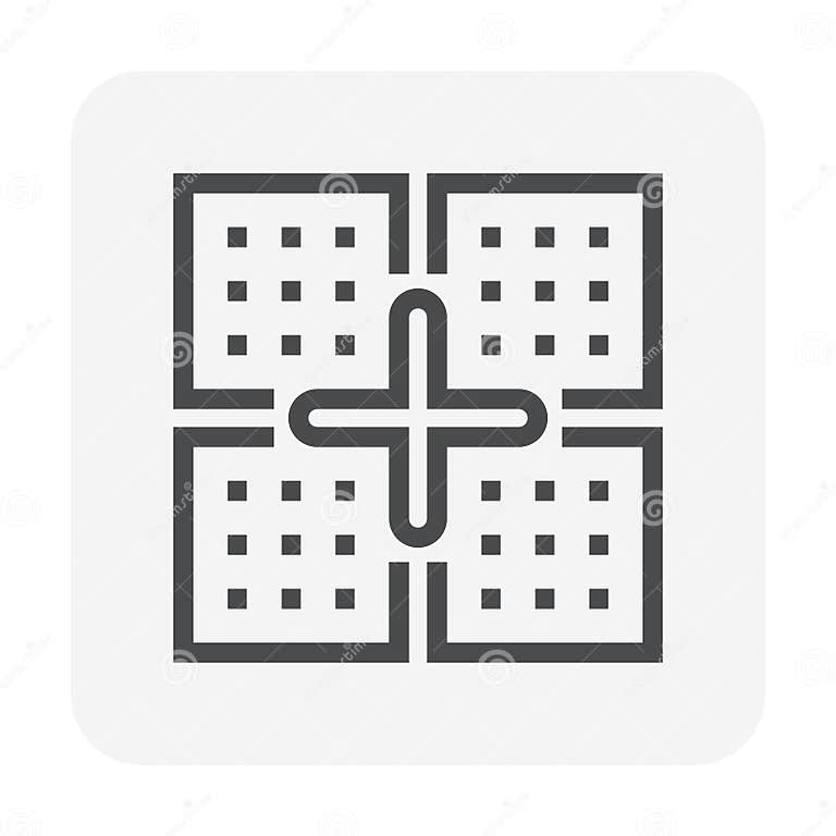 Tile Spacer Vector Icon, Thin Line and Editable Stroke Stock Vector ...