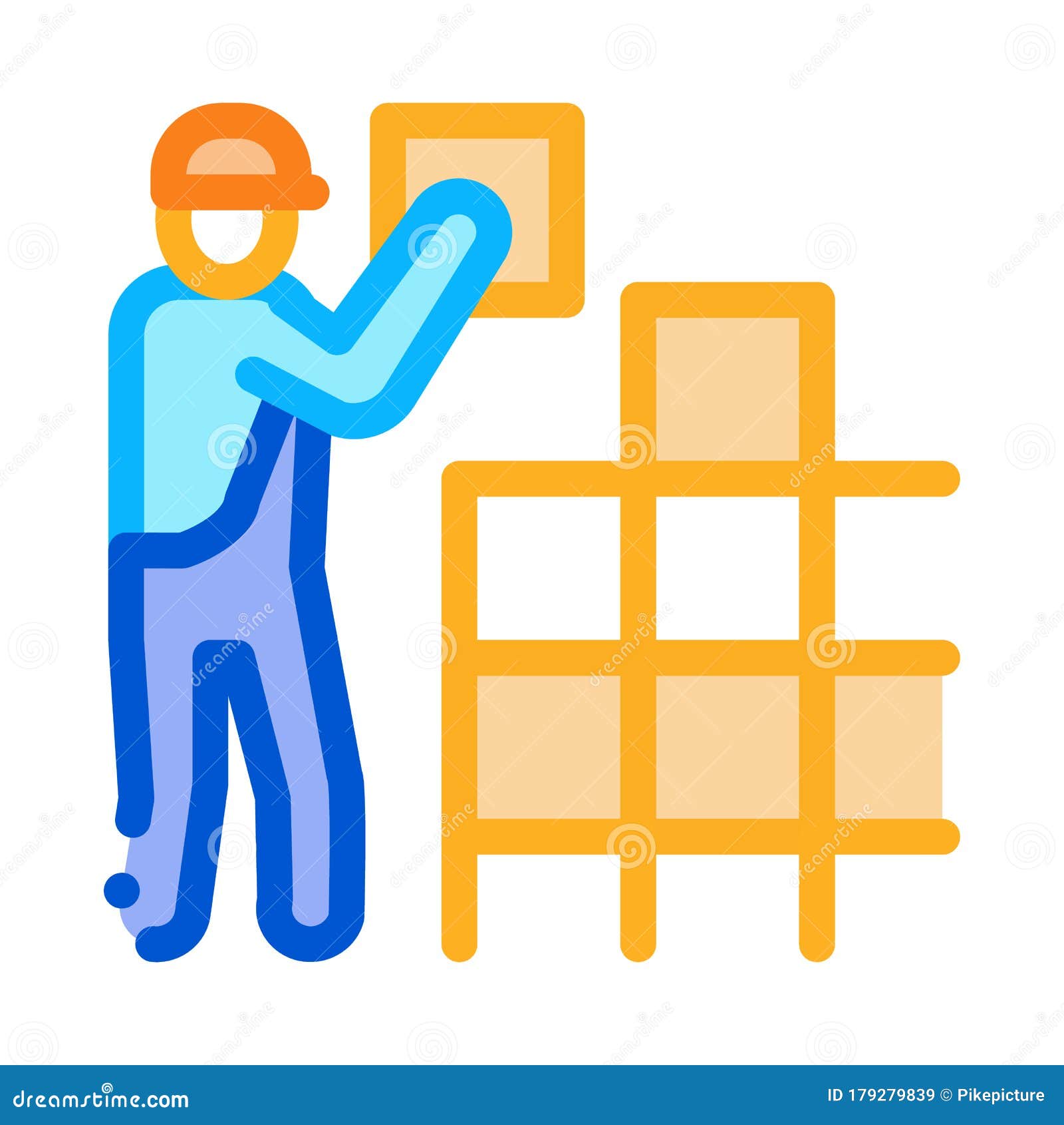 Tile Stacker Icon Vector Outline Illustration Stock Vector ...