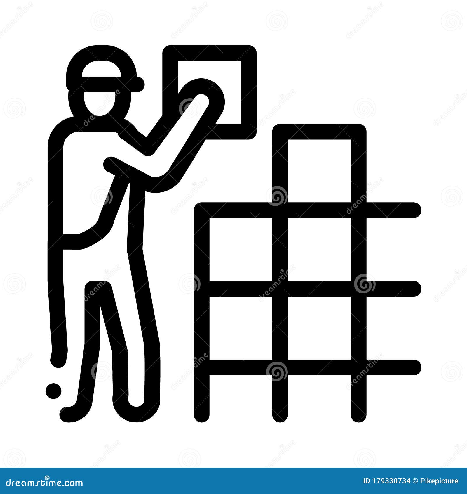 Tile Stacker Icon Vector Outline Illustration Stock Vector ...