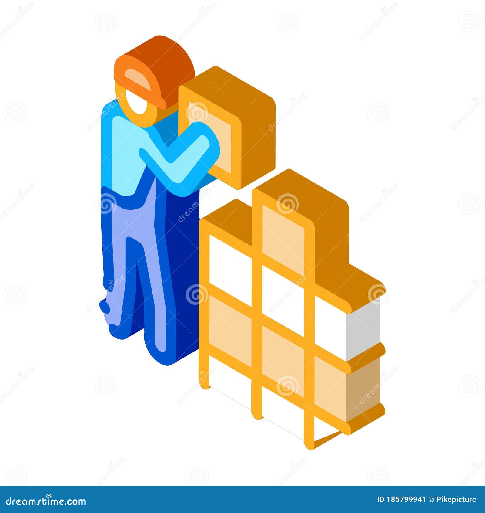 Tile Stacker Isometric Icon Vector Illustration Stock Vector ...