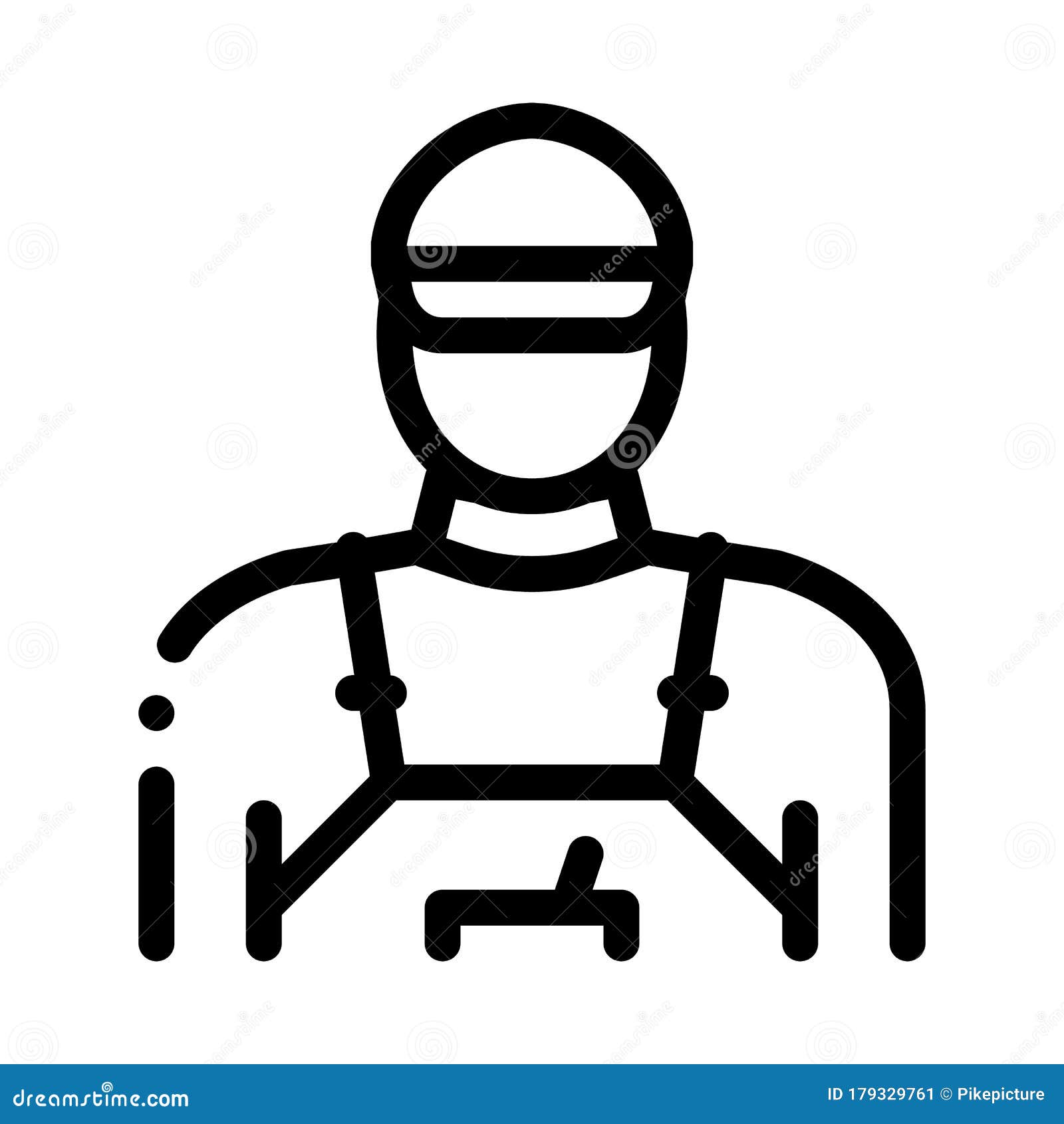 Tile Stacker Worker Icon Vector Outline Illustration Stock Vector ...