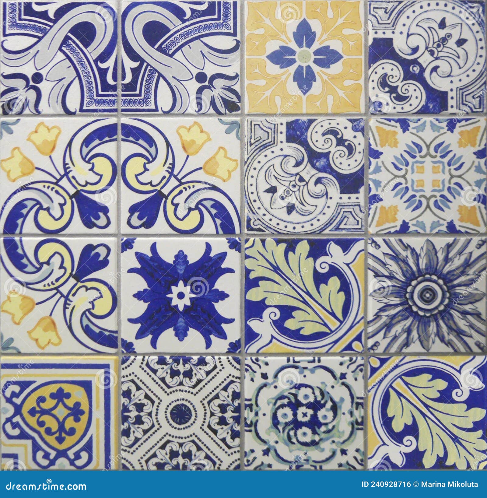 Tile Texture on the Wall. Decorative Insert. Mosaic Art. Roman Style ...