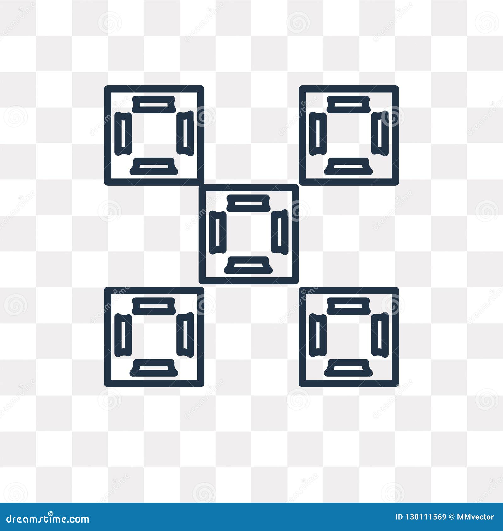 Tile Vector Icon Isolated on Transparent Background, Linear Tile Stock ...