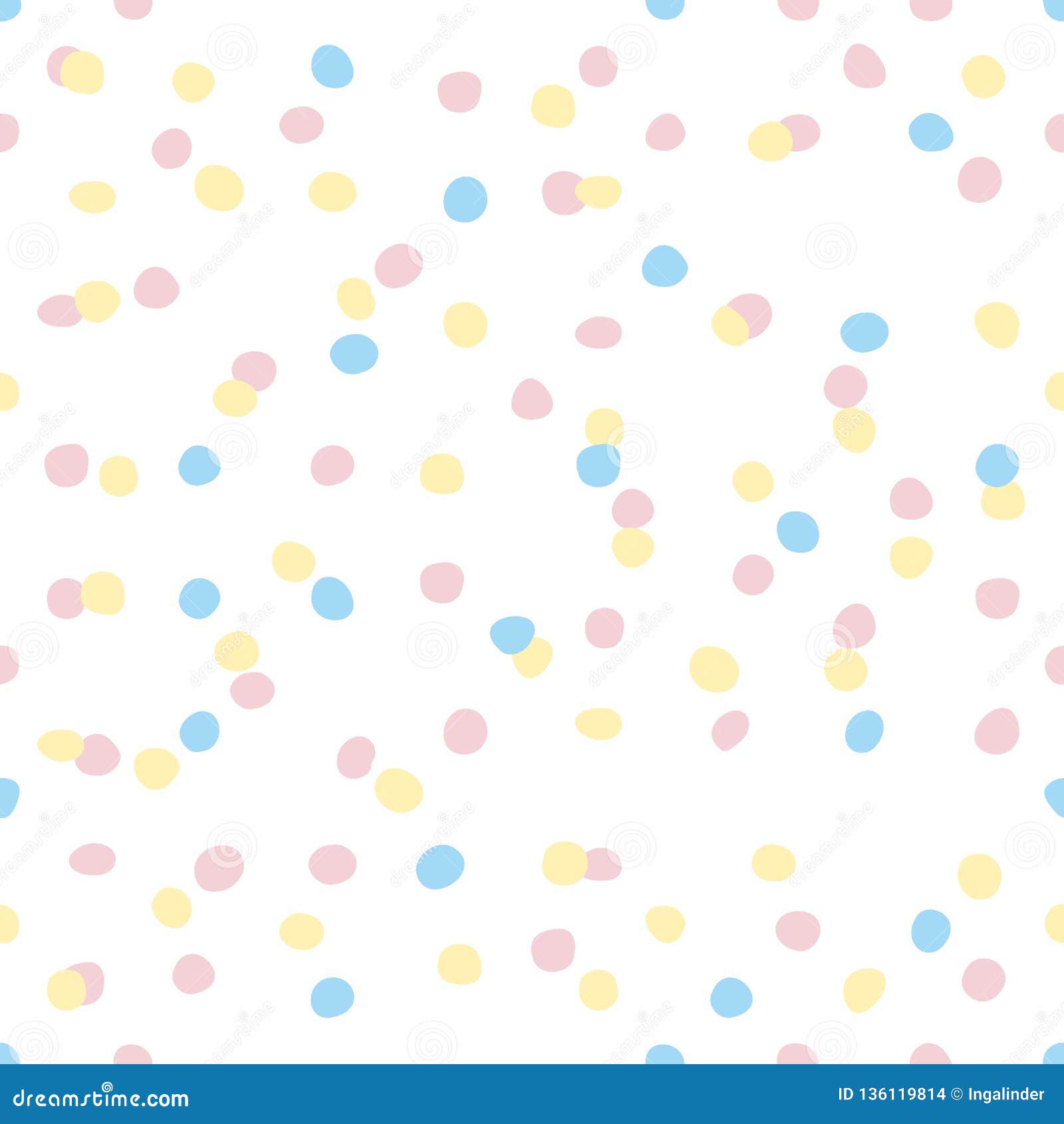 Tile Vector Pattern with Pastel Hand Drawn Dots on White Background ... Tile Vector Pattern with Pastel Hand Drawn Dots on White Background ...