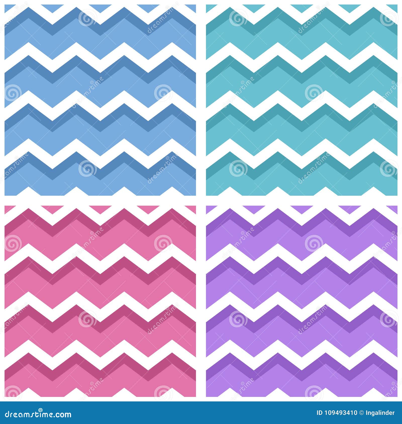 Tile Vector Pattern Set with Zig Zag Background Stock Vector ...
