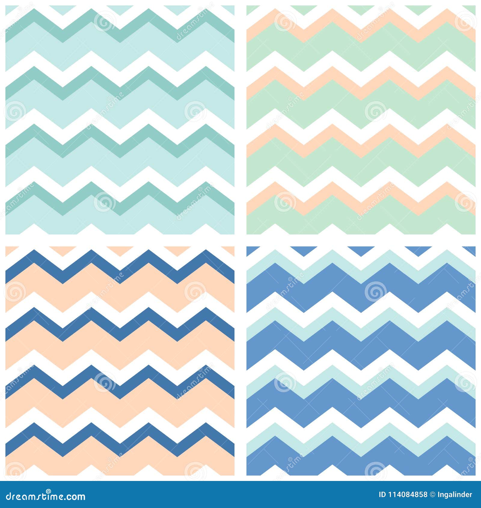 Tile Vector Pattern Set with Zig Zag Background Stock Vector ...