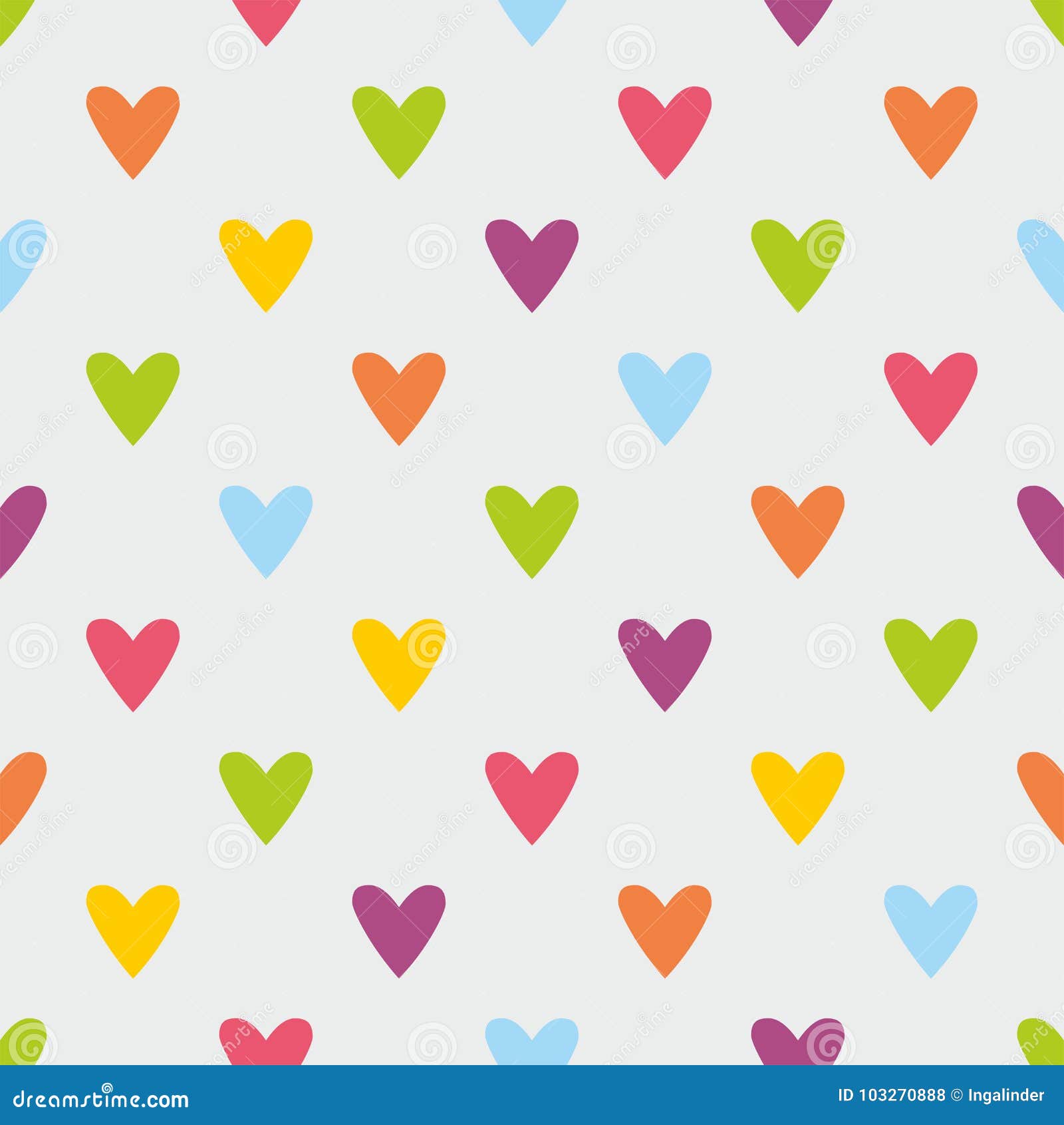 Tile Vector Pattern with Sweet Pastel Hearts on Grey Background Stock ...