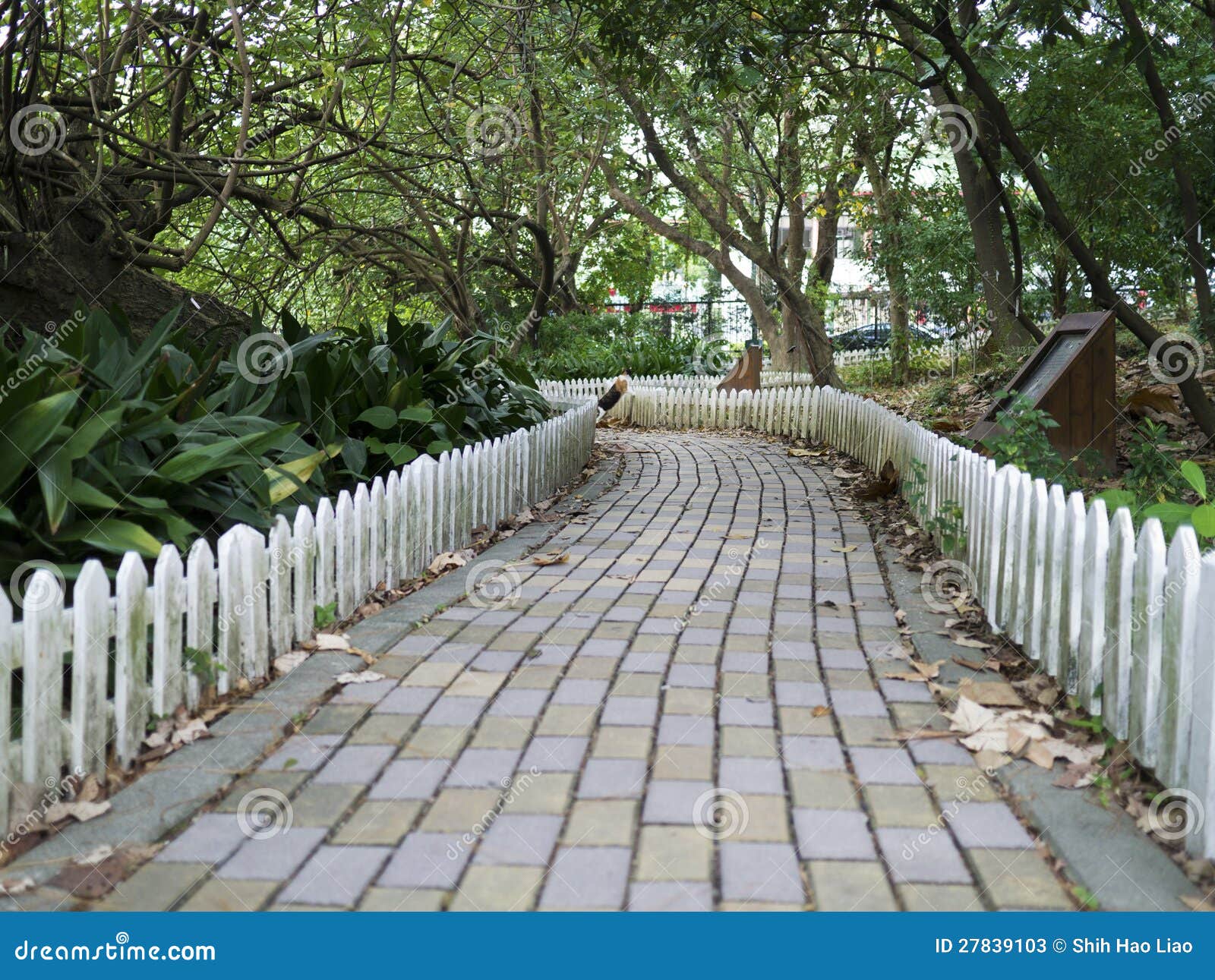 Tile walk path stock image. Image of cobblestone, light - 27839103