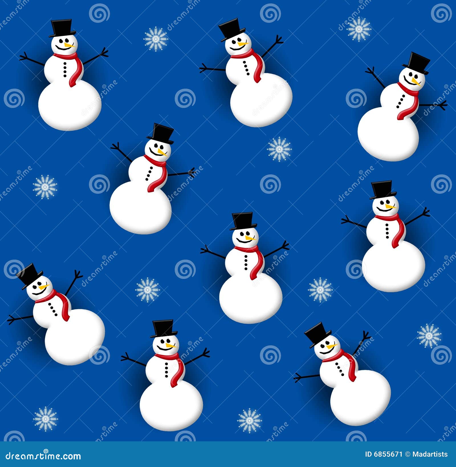 Tileable Snowman Blue 3 stock illustration. Illustration of snow - 6855671