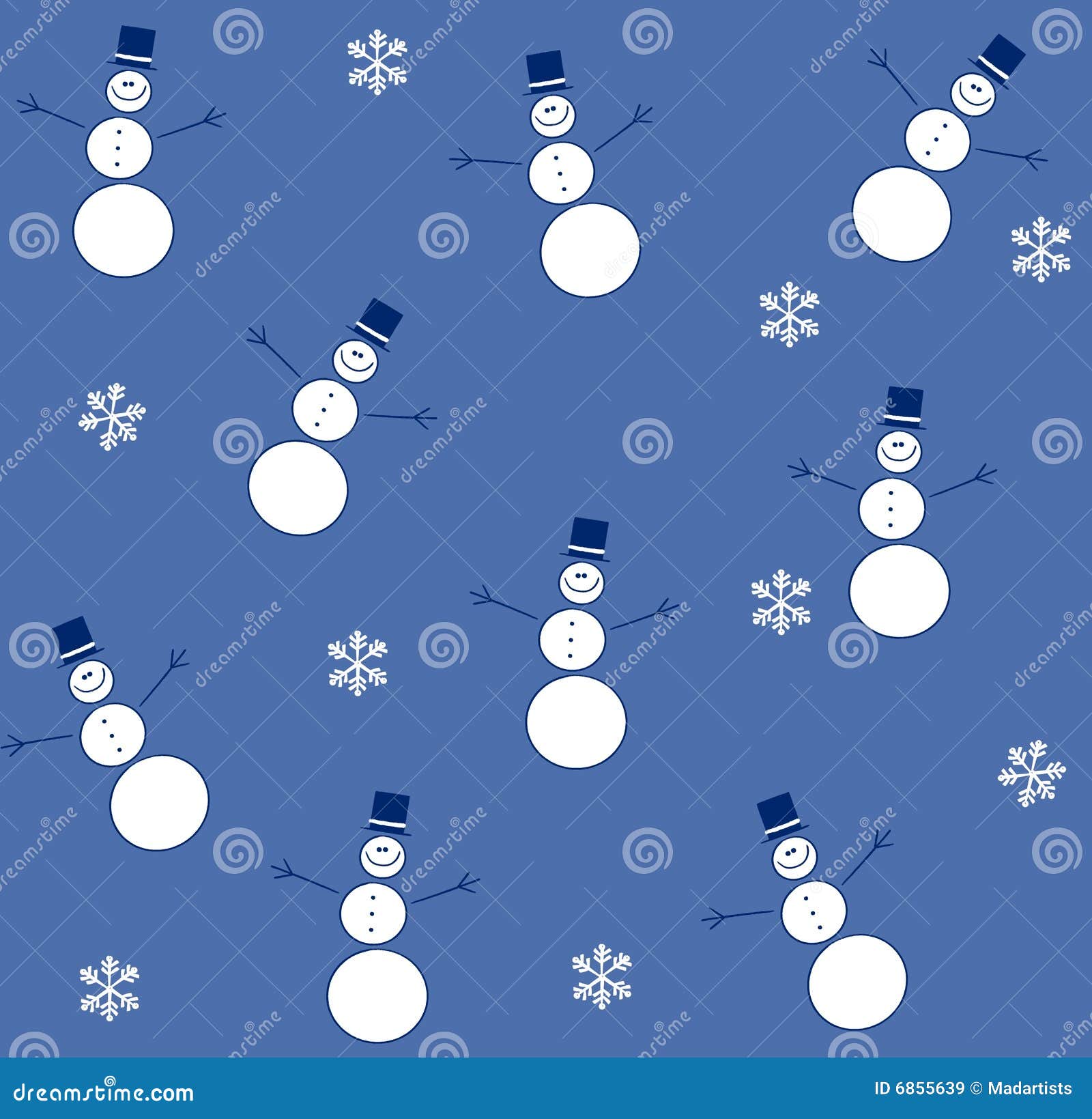 Tileable Snowman Blue stock illustration. Illustration of snowman - 6855639