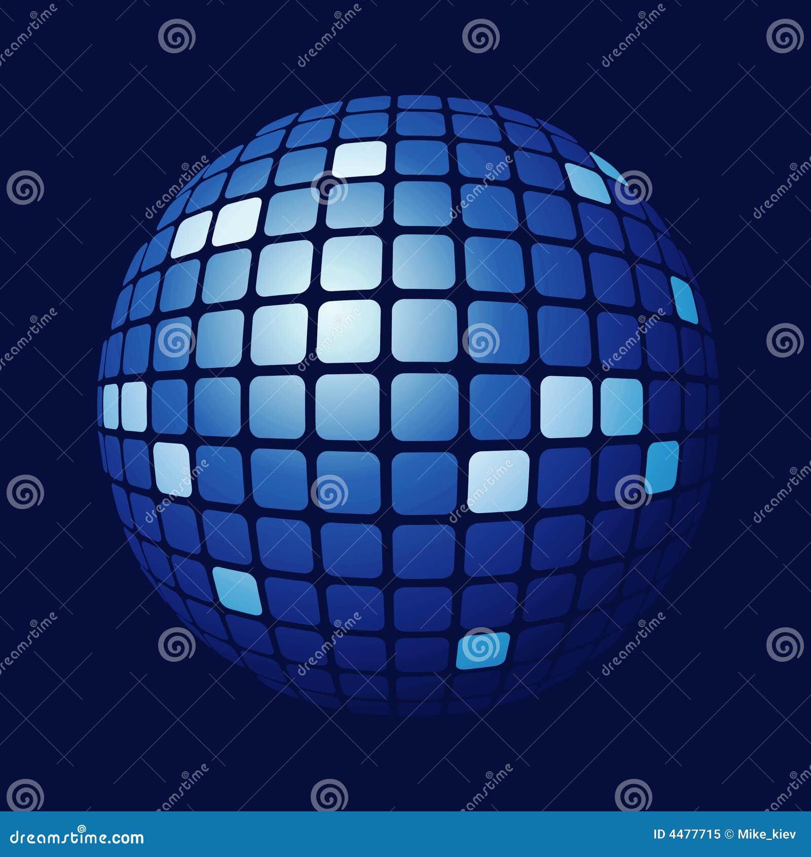 Tiled blue sphere stock vector. Illustration of planet - 4477715