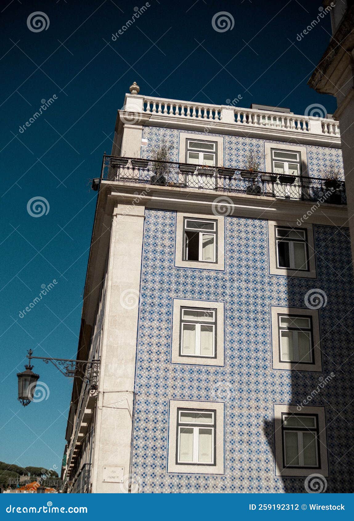 Tiled building in Lisbon stock photo. Image of exterior - 259192312