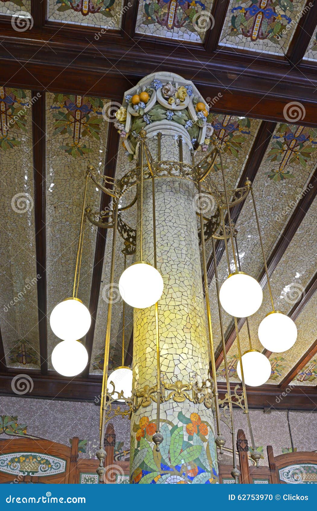 Tiled Column in North Station, Valencia, Spain Editorial Image - Image ...