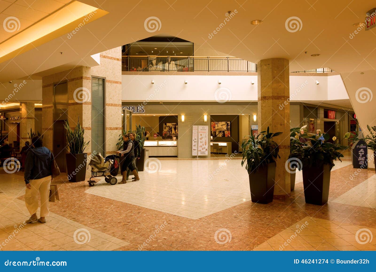 A Tiled Corridor in a Shopping Mall Editorial Stock Image - Image of ...