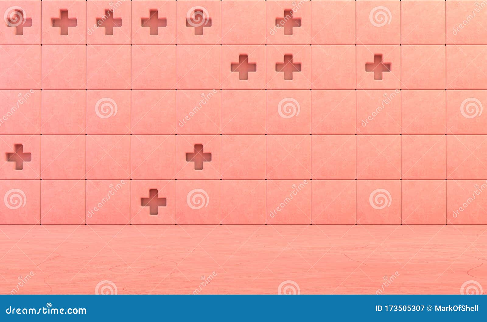 Tiled Cubic Walls with Monocrome Color for Product and Typograph, 3d ...