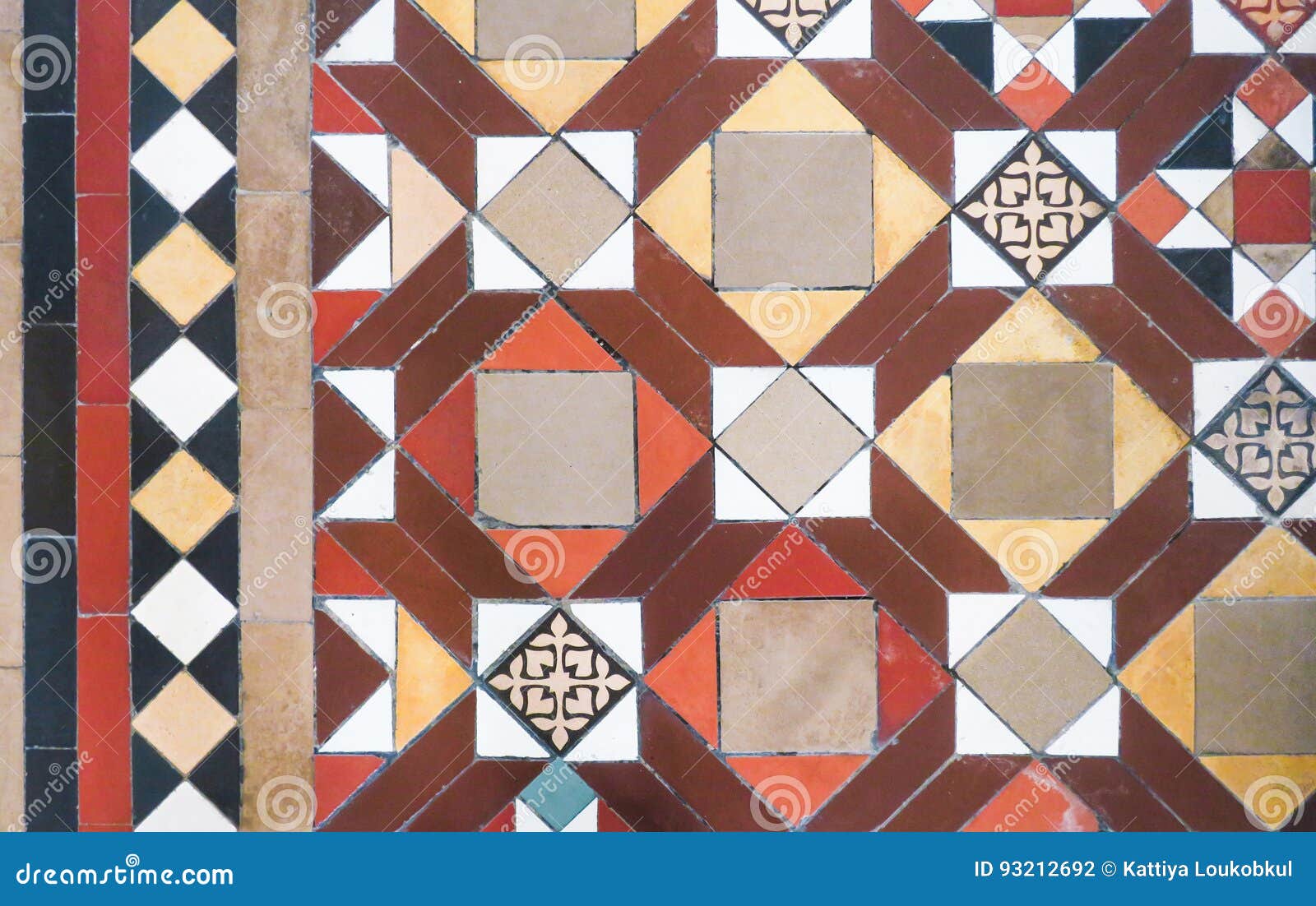 Tiled Floor Texture Pattern in Vintage Style Stock Photo - Image of ...