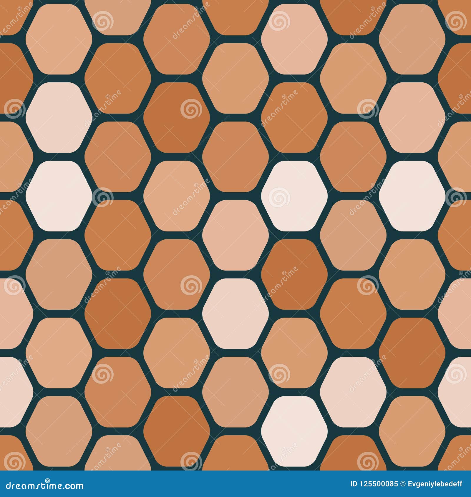 Tiled Geometric Pattern. Seamless. Rounded Hexagons. Stock Illustration ...