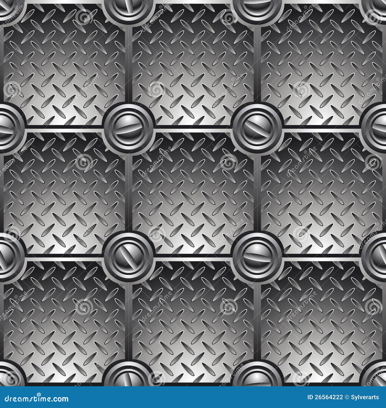 Tiled metal background. stock vector. Illustration of coil - 26564222