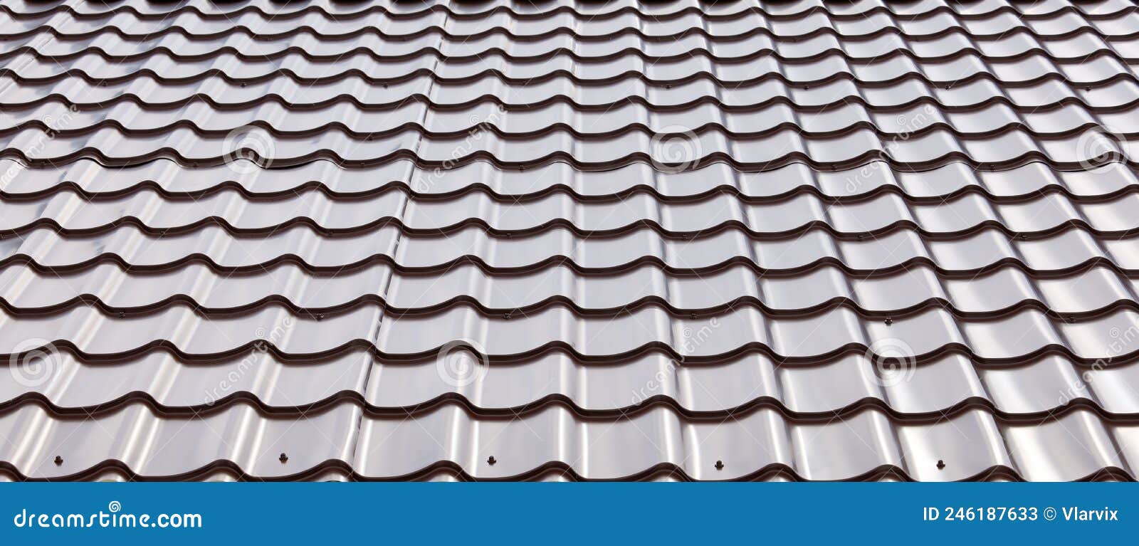 Tiled Metal Brown Roof, Texture Slope of Surface Stock Image - Image of ...