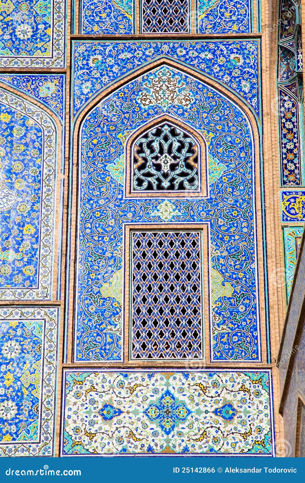 Tiled Ornaments Mosque S Wall ,Iran Stock Photo - Image of mosque ...