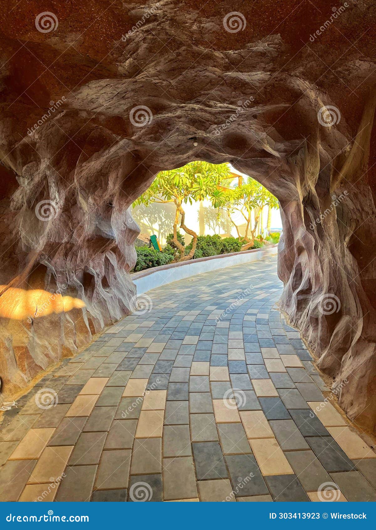 Tiled Path Passes through a Cave-like Tunnel. Egypt Stock Image - Image ...