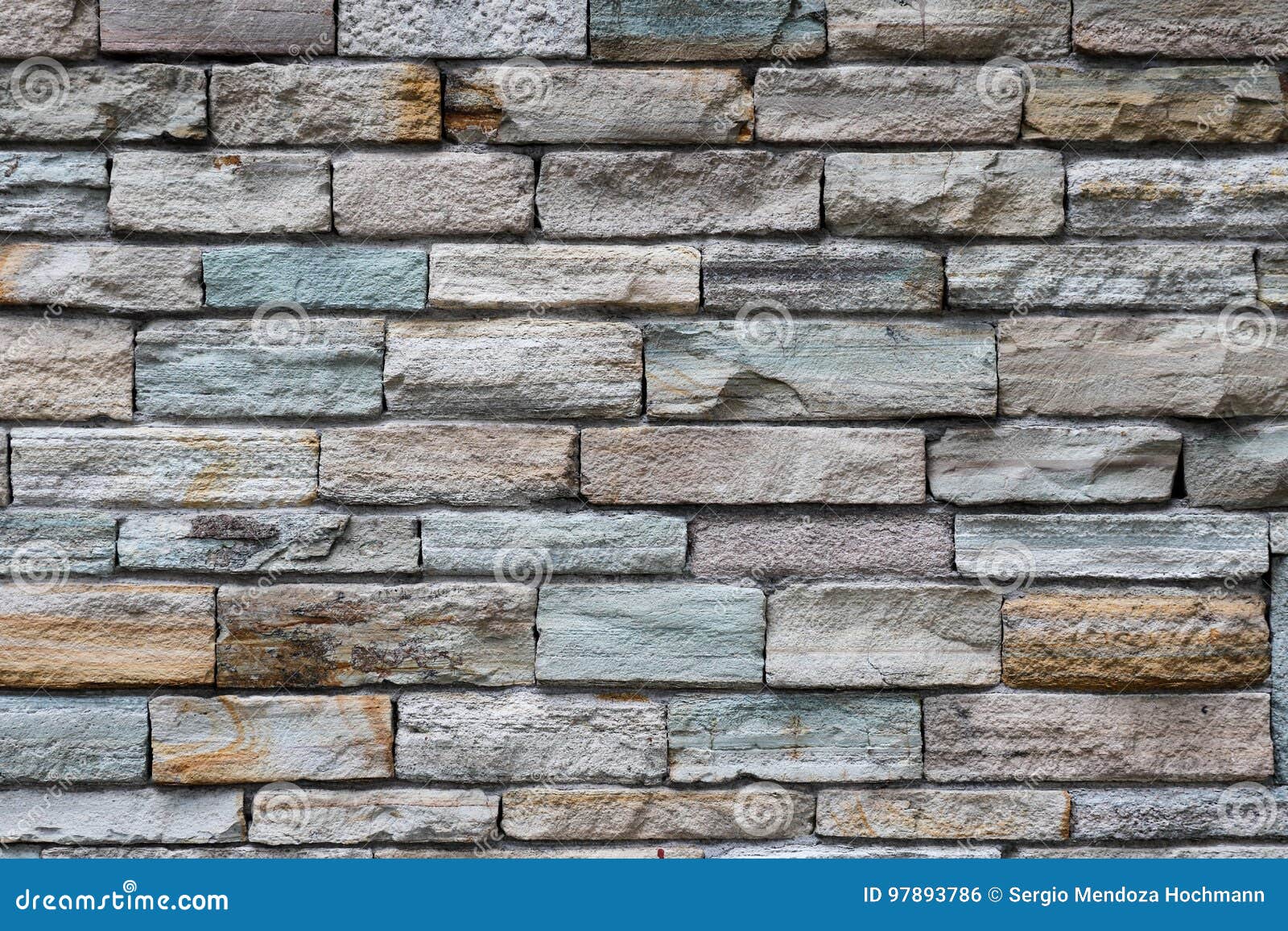 Tiled Rock Brick Wall Texture Stock Photo - Image of facade, grey: 97893786