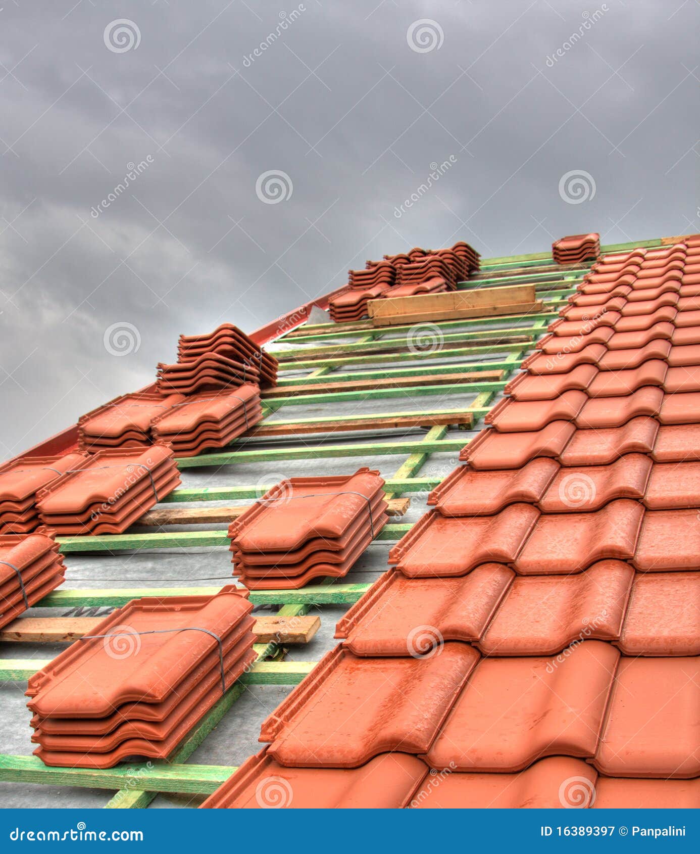 Tiled Roof stock image. Image of roofer, moody, improvement - 16389397