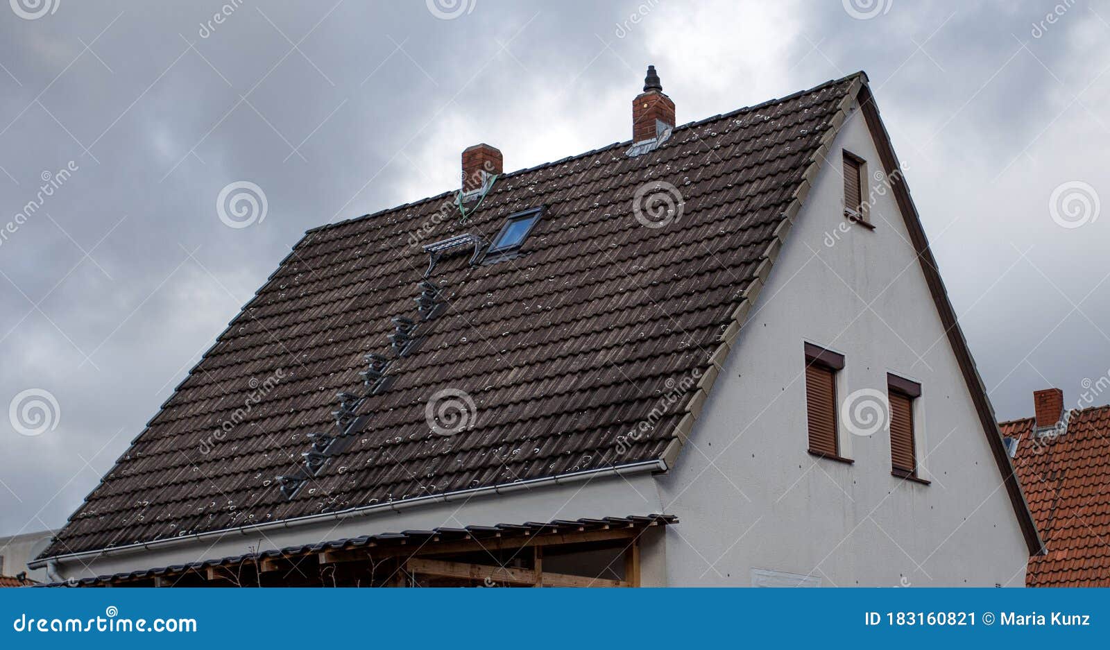 Tiled Roof of the House. Germany Stock Image - Image of front, rooftop ...