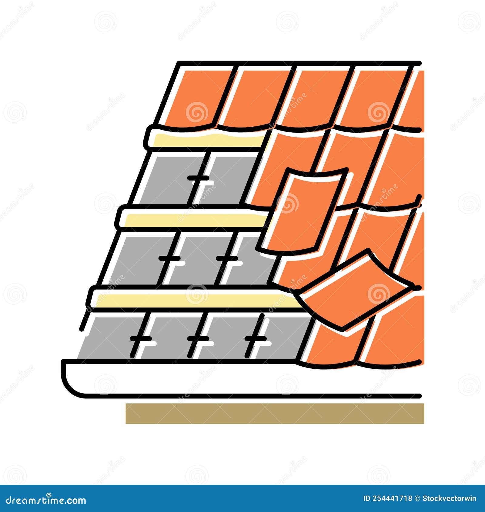 Tiled Roof Mounting Color Icon Vector Illustration Stock Vector ... Tiled Roof Mounting Color Icon Vector Illustration Stock Vector ...