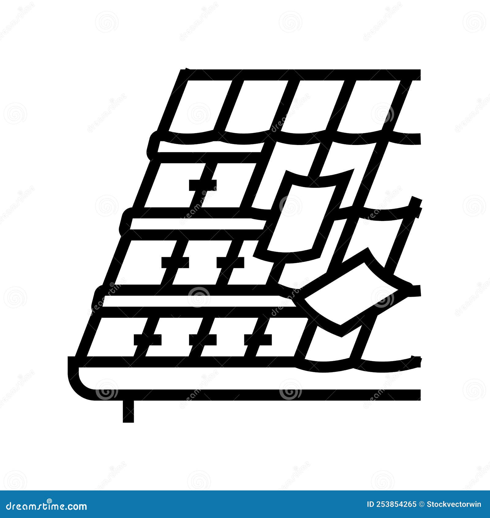 Tiled Roof Mounting Line Icon Vector Illustration Stock Vector ... Tiled Roof Mounting Line Icon Vector Illustration Stock Vector ...