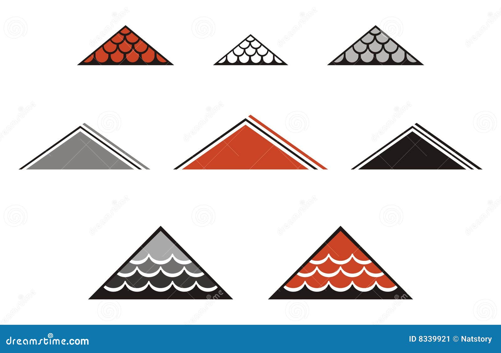 Tiled roof symbols stock illustration. Illustration of brick - 8339921
