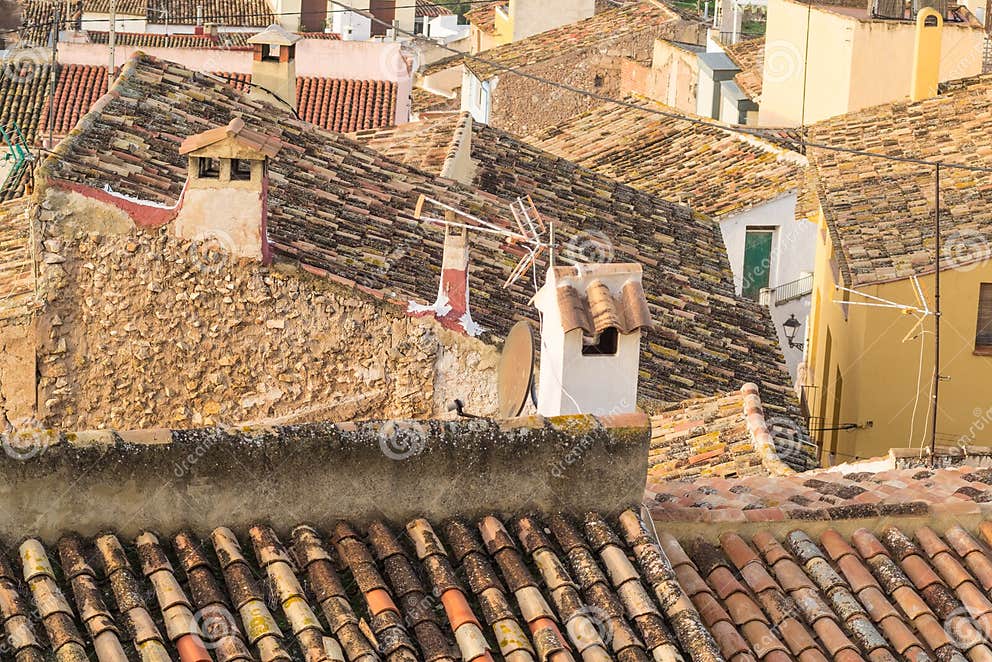 Tiled rooftops stock photo. Image of spain, rooftops - 61251200