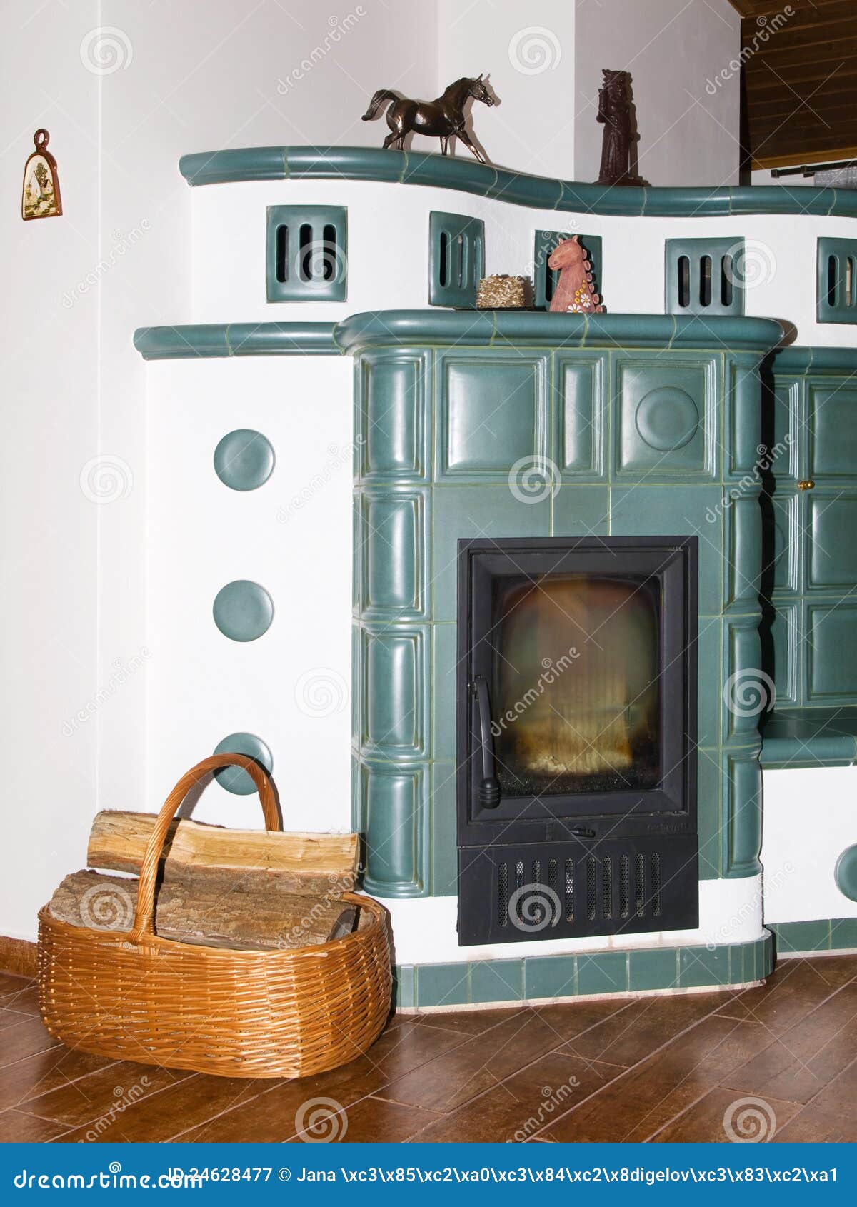 Tiled stove stock image. Image of inside, interior, architecture - 24628477
