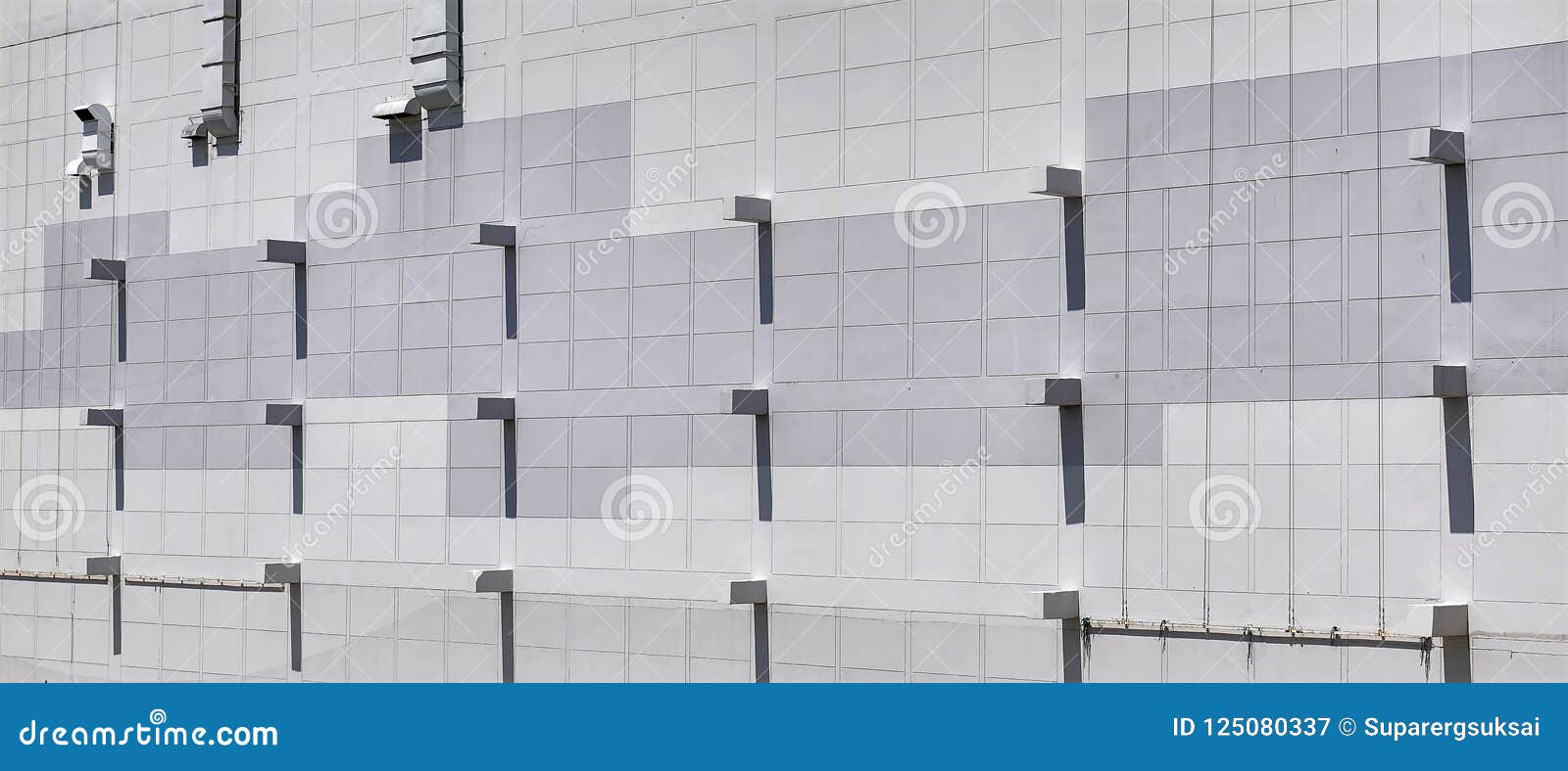 Tiled Wall Building Exterior with Lights and Shadows Pattern Stock ...